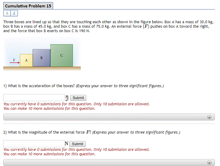 Solved Cumulative Problem 15 Three boxes are lined up so | Chegg.com