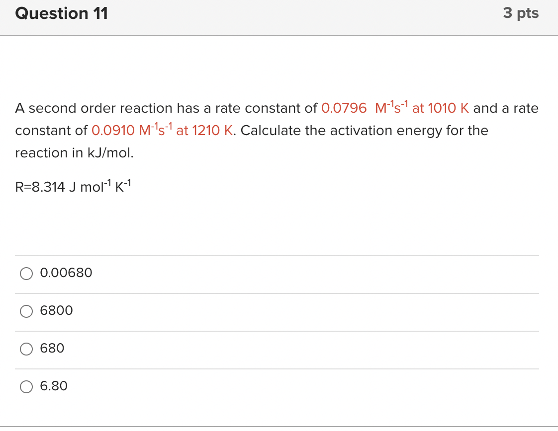 Solved A second order reaction has a rate constant of | Chegg.com