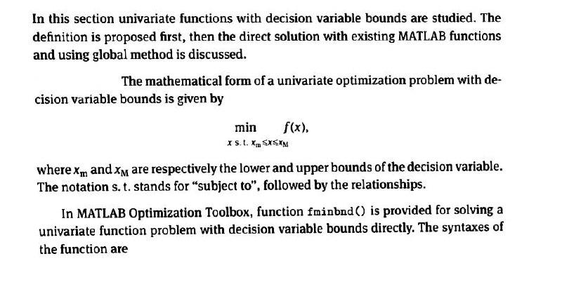 Solved In this section univariate functions with decision | Chegg.com