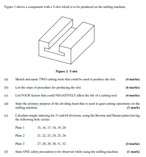 Figure 3 shows a component with a T-slot which is to | Chegg.com