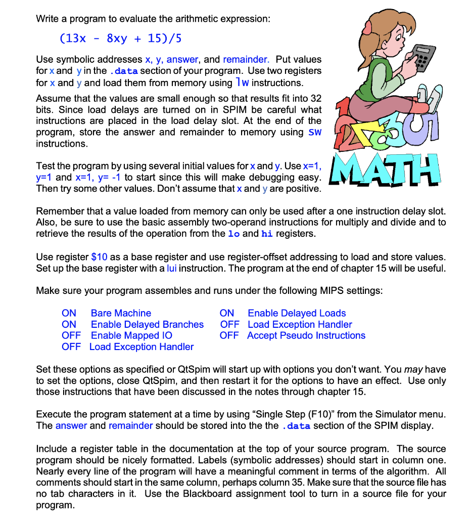 Solved Write a program to evaluate the arithmetic | Chegg.com