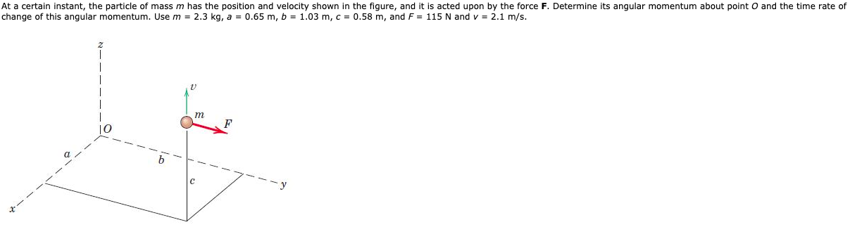 Solved At a certain instant, the particle of mass m has the | Chegg.com