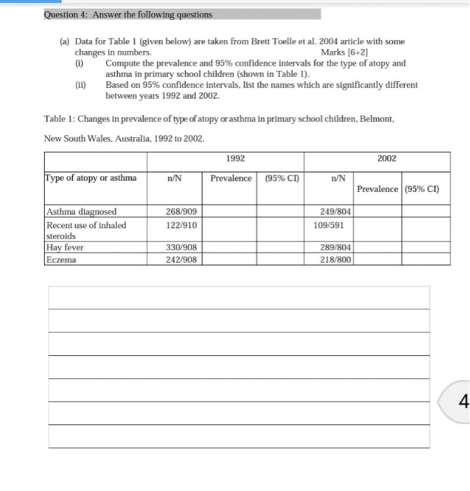 Solved Question 4: Answer the following questions (a) Data | Chegg.com