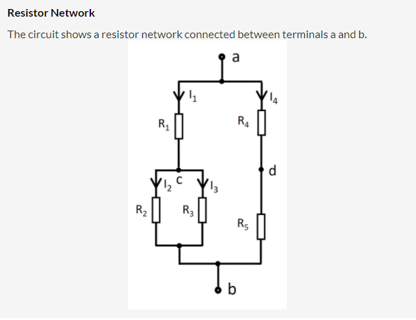 Solved Resistor Network The circuit shows a resistor network | Chegg.com