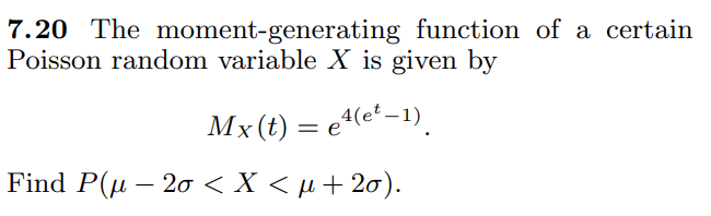 Solved 720 The Moment Generating Function Of A Certain 
