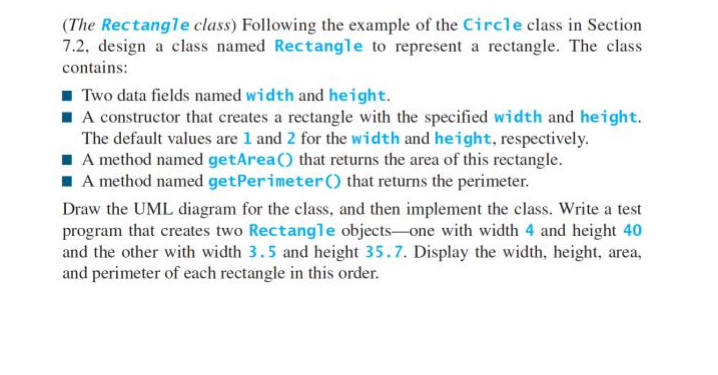 Solved (The Rectangle class) Following the example of the | Chegg.com Solved (The Rectangle class) Following the example of the | Chegg.com