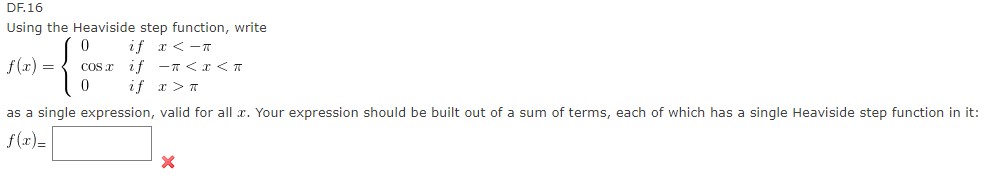 Solved Using the Heaviside step function, write \\[ | Chegg.com