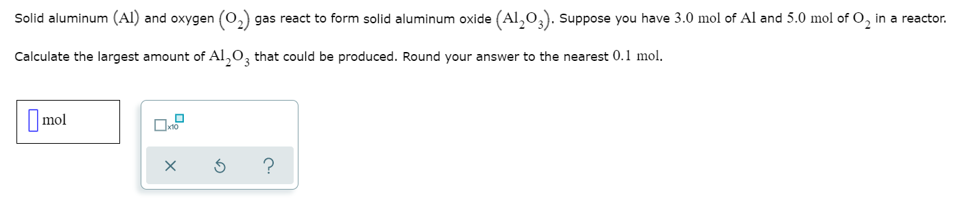 Solved Solid aluminum (AI) and oxygen (02) gas react to form | Chegg.com