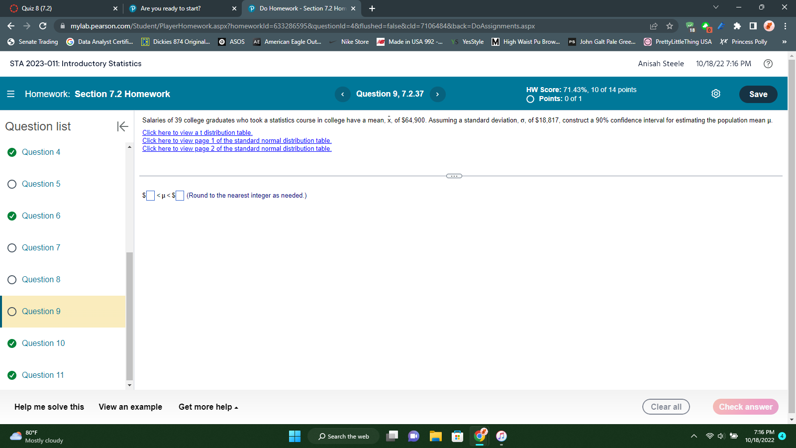 Solved Click here to view a distribution table. Click here | Chegg.com