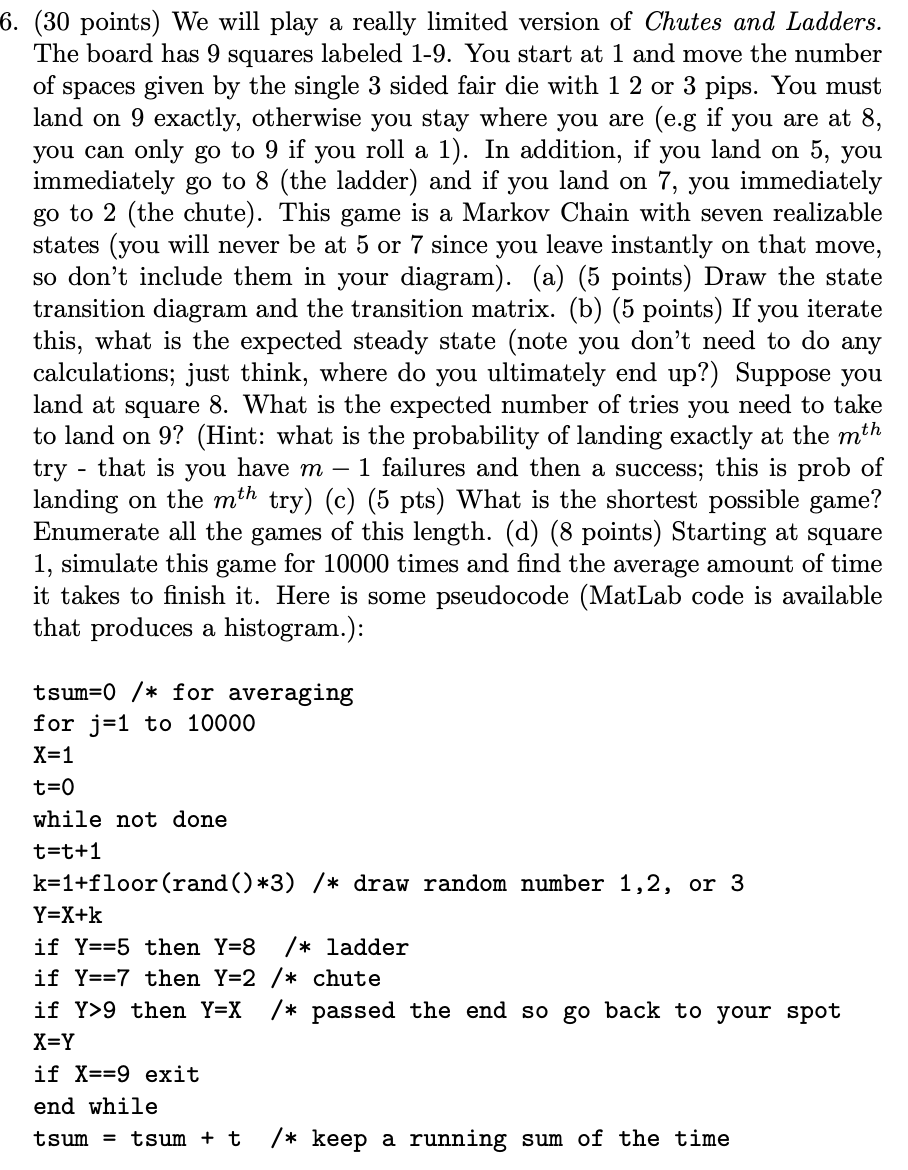 Solved (30 points) We will play a really limited version of | Chegg.com