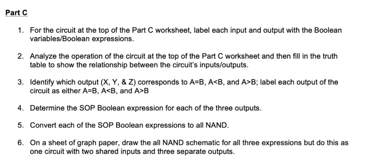 Solved Part C 1. For the circuit at the top of the Part C | Chegg.com