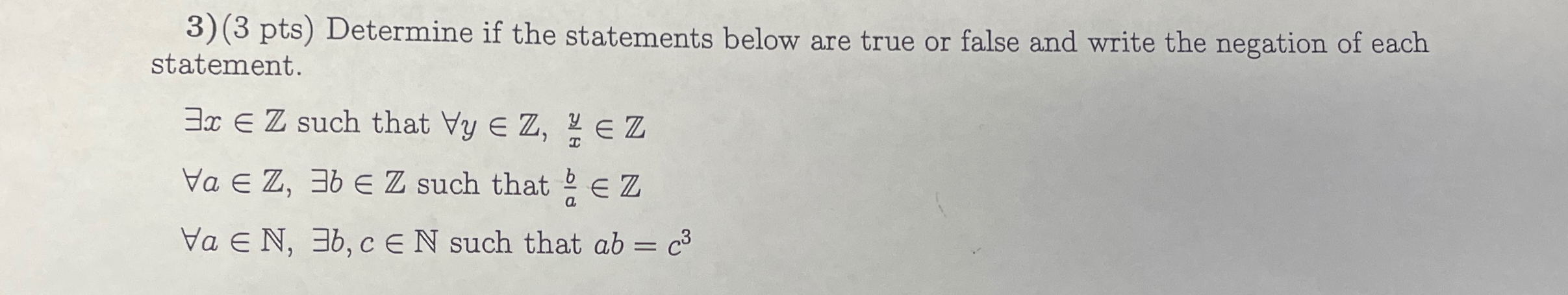 Solved Determine if the statements below are true or false | Chegg.com