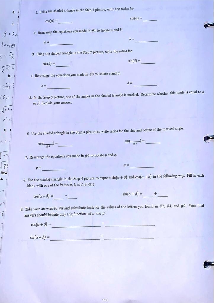 Solved 19 Trigonometry 6: Trigonometric Identities Model 1: | Chegg.com
