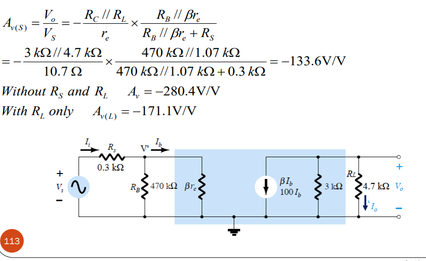 Solved show how to calculate Av without RS and RL:with RL | Chegg.com
