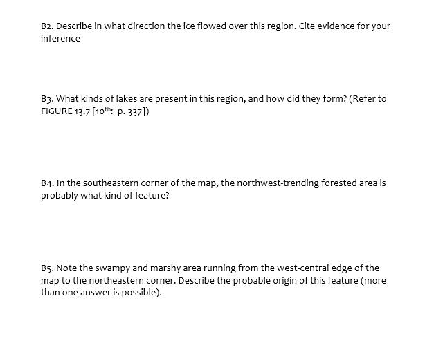 Solved Part 4: Continental Glaciation and Landforms on | Chegg.com