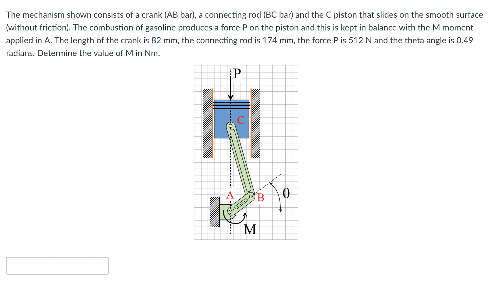 Solved The mechanism shown consists of a crank ( AB bar), a | Chegg.com