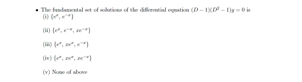 Solved • The fundamental set of solutions of the | Chegg.com