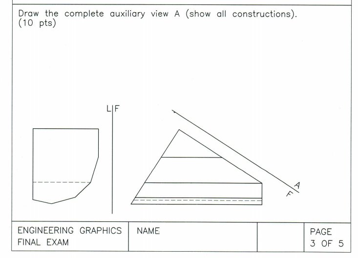 Solved Draw the complete auxiliary view AUX (show all | Chegg.com