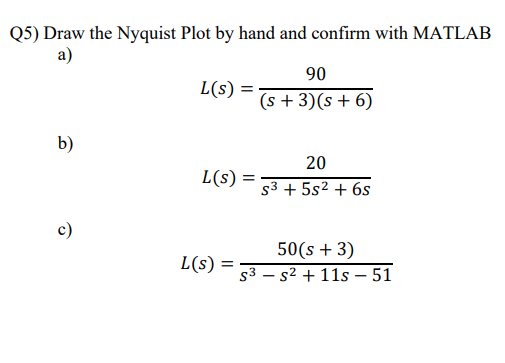 Solved Q5 Draw The Nyquist Plot By Hand And Confirm With 
