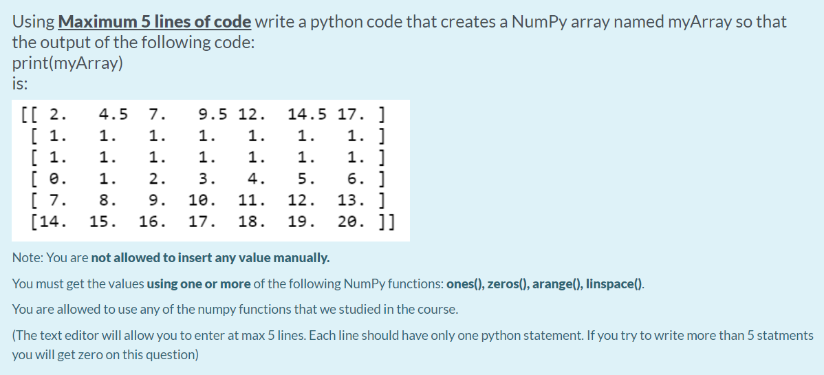 Solved Using Maximum 5 lines of code write a python code | Chegg.com