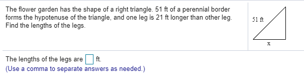Solved The Flower Garden Has The Shape Of A Right Triangle Chegg