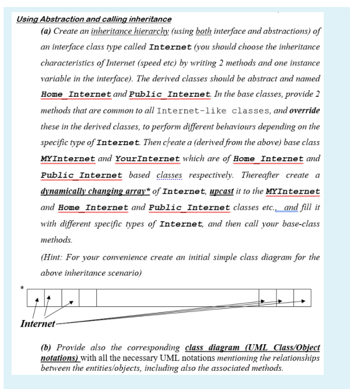 Solved Using Abstraction and calling inheritance (a) Create | Chegg.com