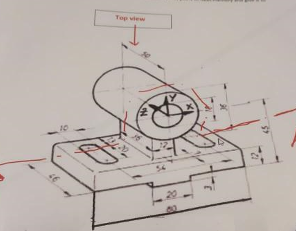 Solved can you draw sectional and top view of this diagram | Chegg.com