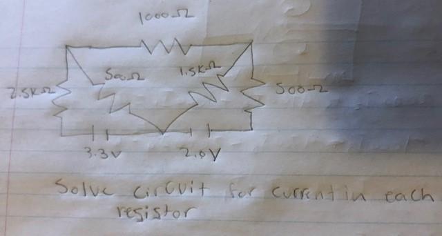 Solved Solve circuit for currentin each resistor | Chegg.com
