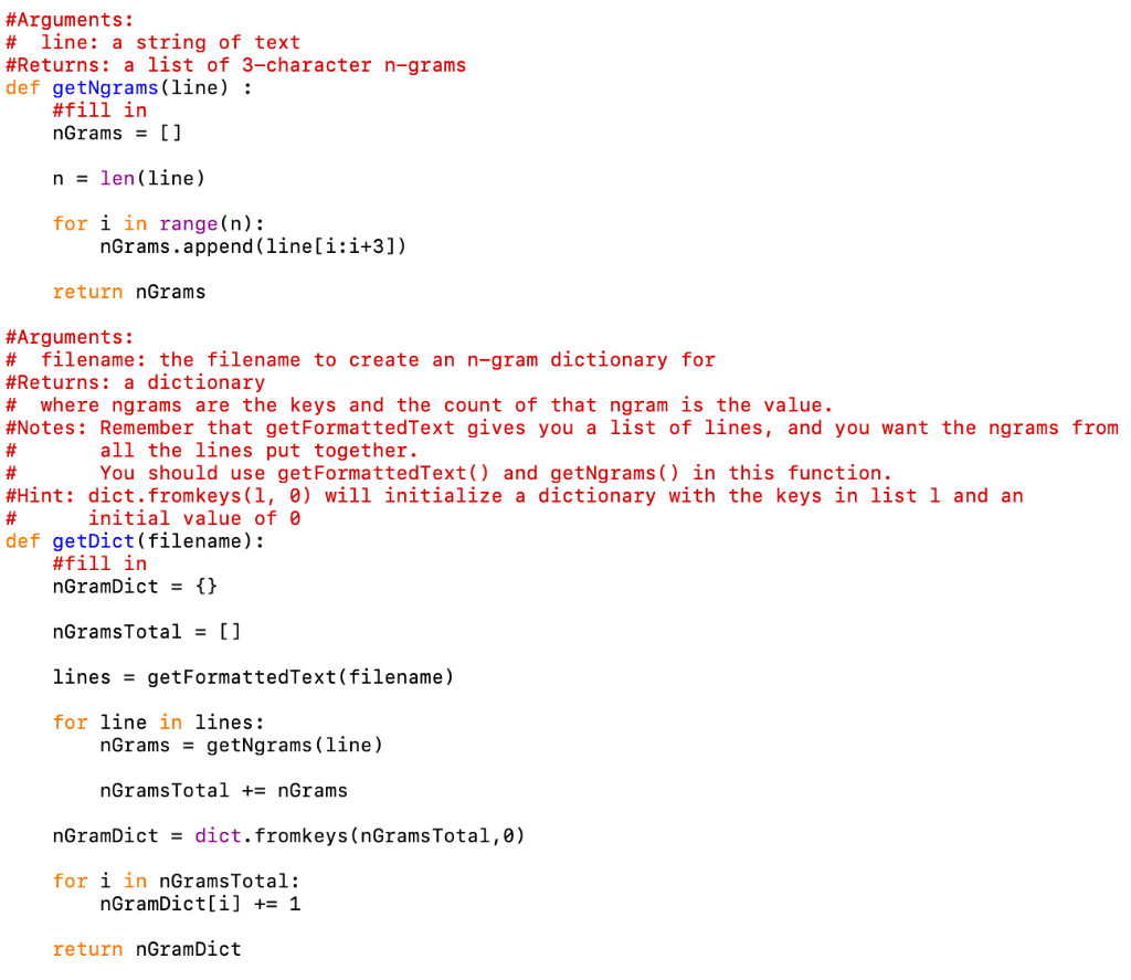 Solved # #Arguments: # fileNamesList: a list of filepath | Chegg.com