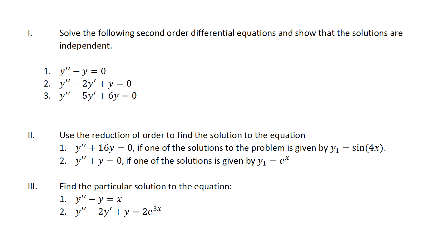Solved 1. Solve the following second order differential | Chegg.com