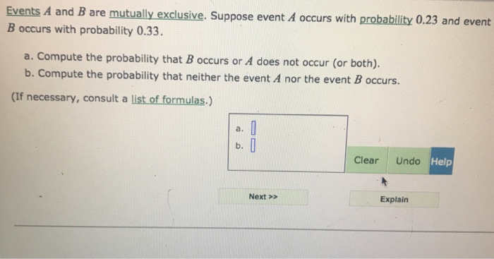 Solved Events A and B are mutually exclusive. Suppose event | Chegg.com Solved Events A and B are mutually exclusive. Suppose event | Chegg.com