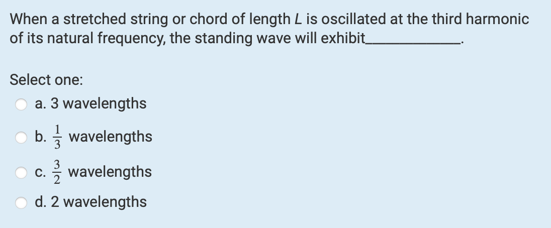 Solved When a stretched string or chord of length L is | Chegg.com