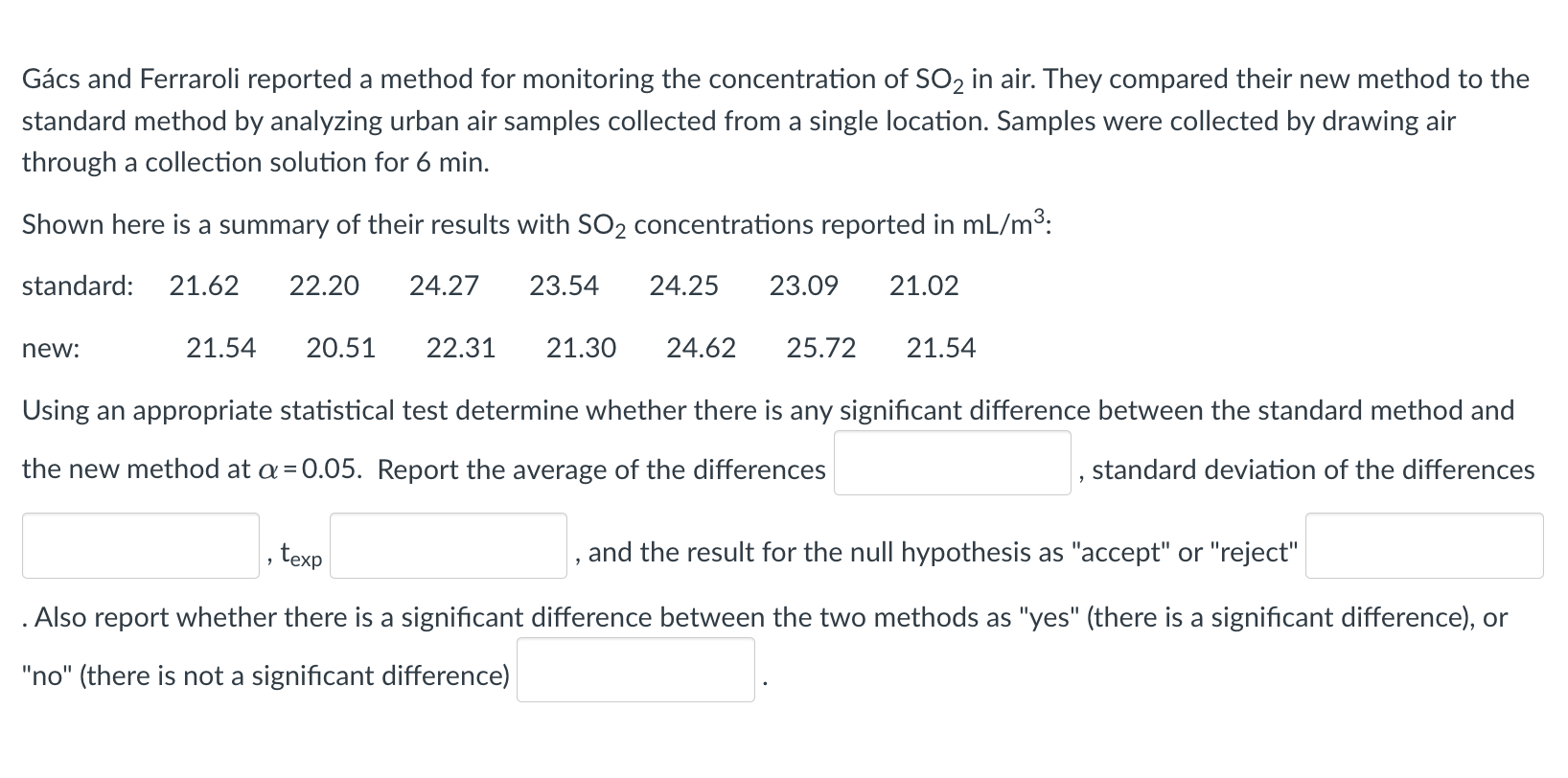 Solved Gács and Ferraroli reported a method for monitoring | Chegg.com