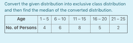 Solved Convert the given distribution into exclusive class | Chegg.com