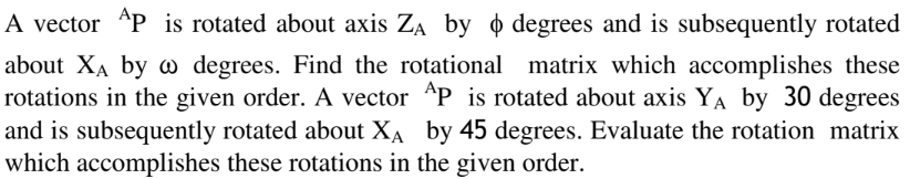 Solved A vector AP is rotated about axis ZA by ф degrees and | Chegg.com
