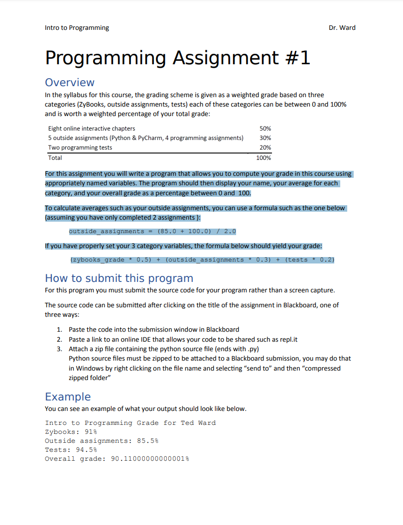 Solved Overview In the syllabus for this course, the grading | Chegg.com