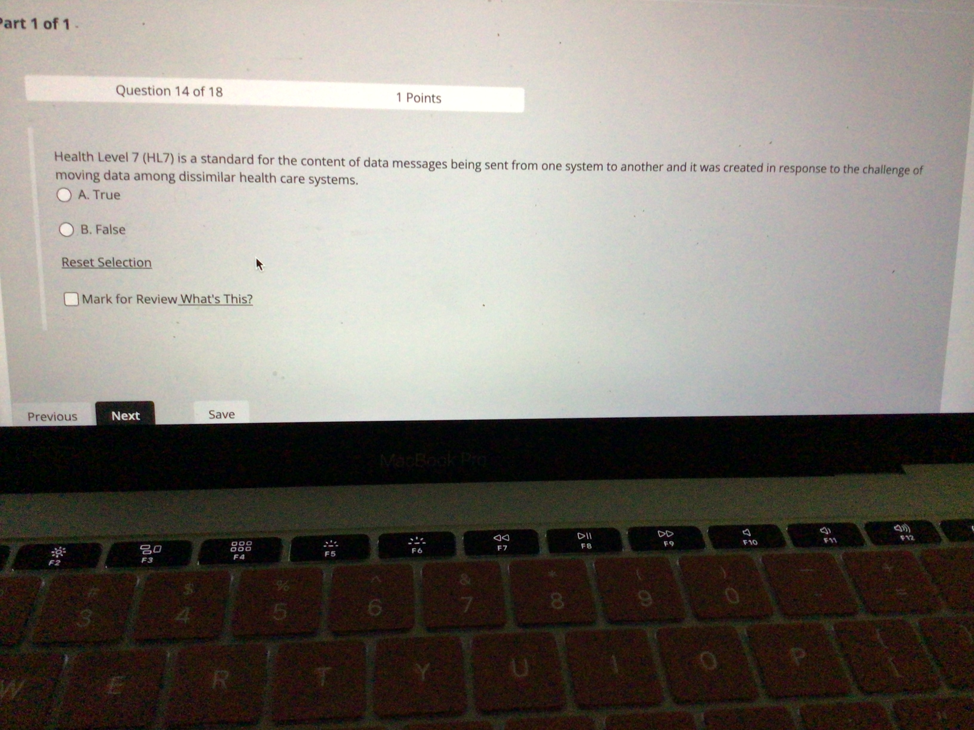 Solved Question 14 ﻿of 181 ﻿PointsHealth Level 7 (HL7) ﻿is a | Chegg.com