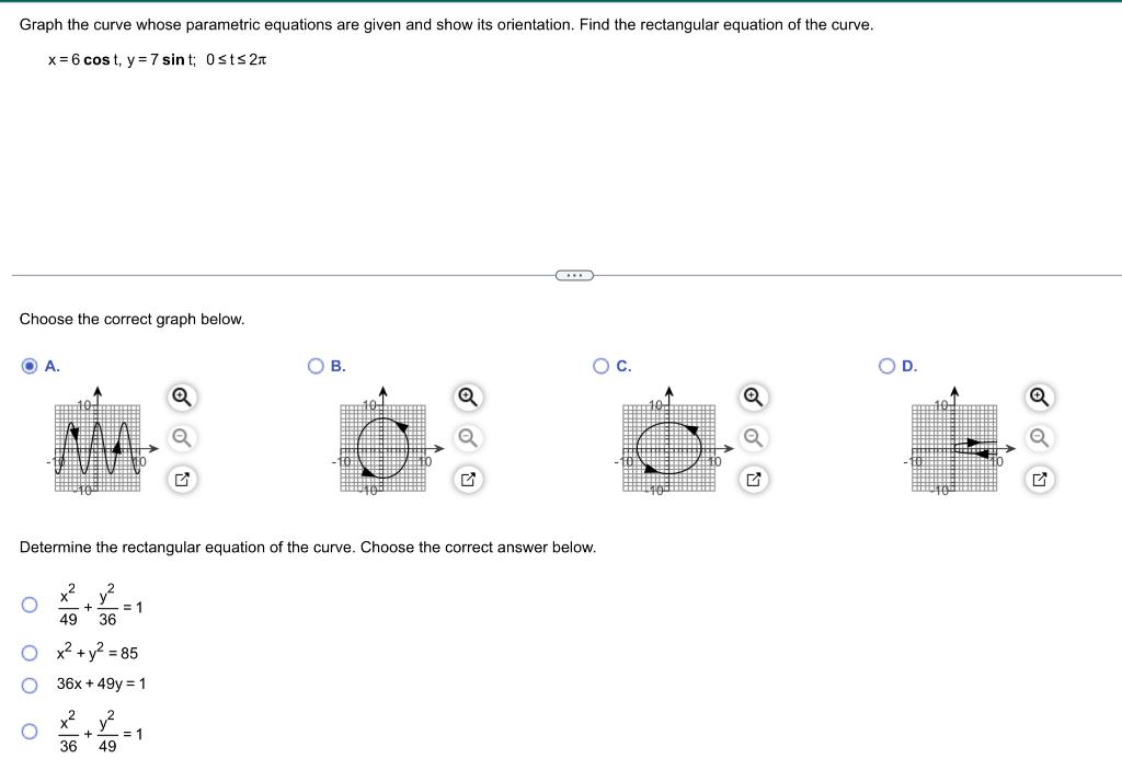 Solved Graph the curve whose parametric equations are given | Chegg.com