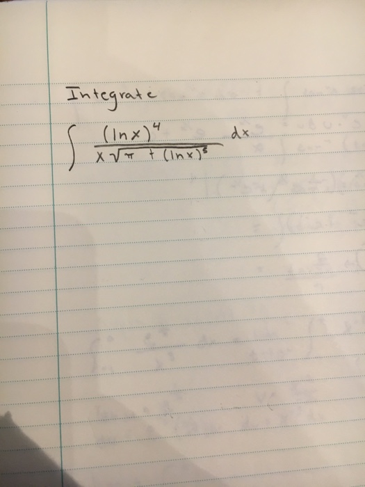 Solved Integrate integral (ln x)^4/x Squareroot pi + (ln | Chegg.com