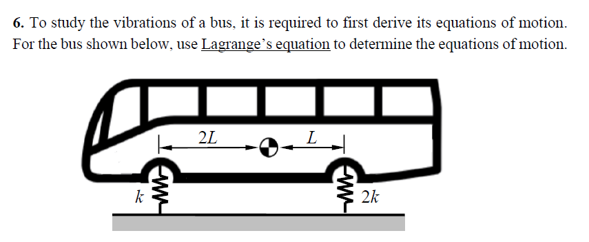 Solved To study the vibrations of a bus, it is required to | Chegg.com