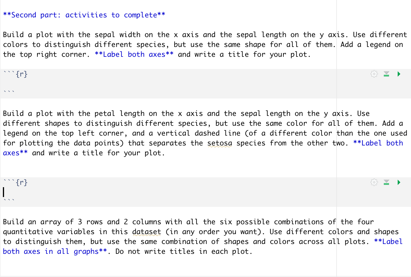 Solved **Second part: activities to complete** Build a plot | Chegg.com