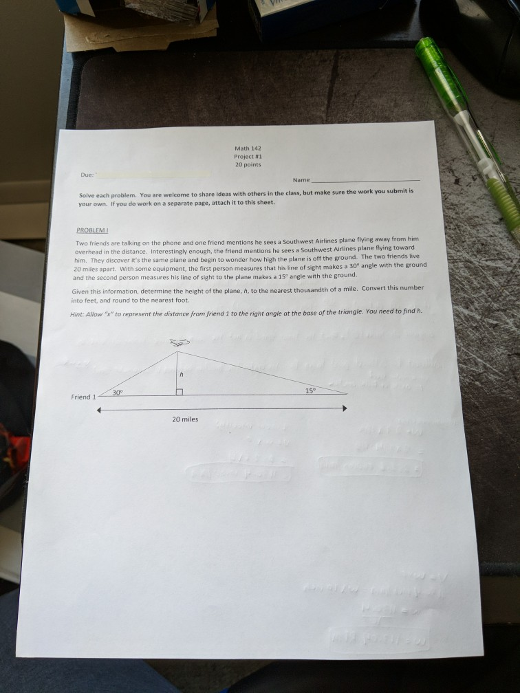 Solved Math 142 Project #1 20 points Due: Name Solve each | Chegg.com