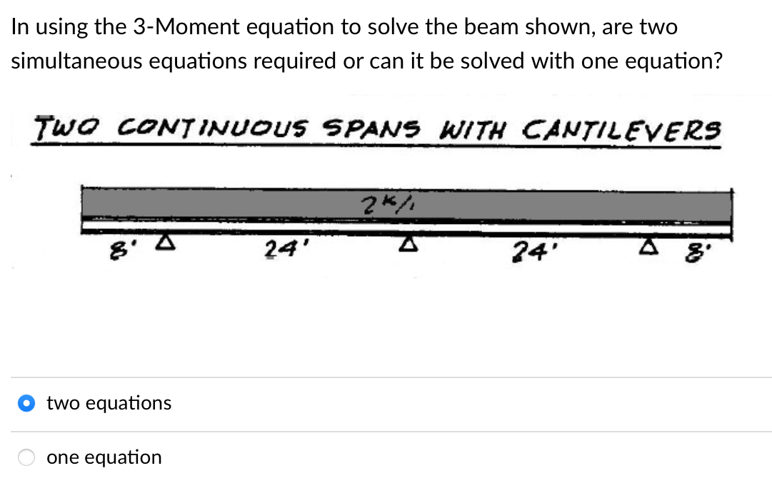 Solved In using the 3-Moment equation to solve the beam | Chegg.com