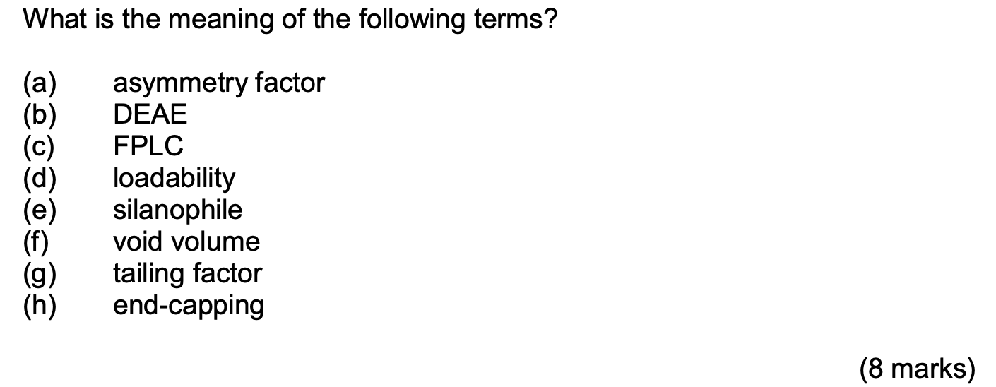 Solved What is the meaning of the following terms? (a) | Chegg.com