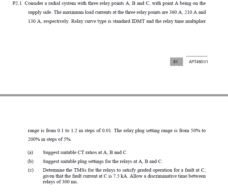 Solved P2.1 Consider a radial system with three relay points | Chegg.com