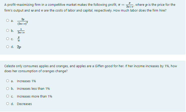 Solved A profit-maximizing firm in a competitive market | Chegg.com