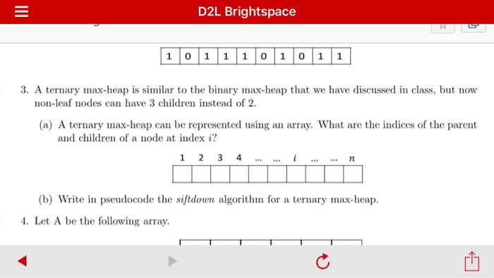 Solved A ternary max-heap is similar to the binary max-heap | Chegg.com