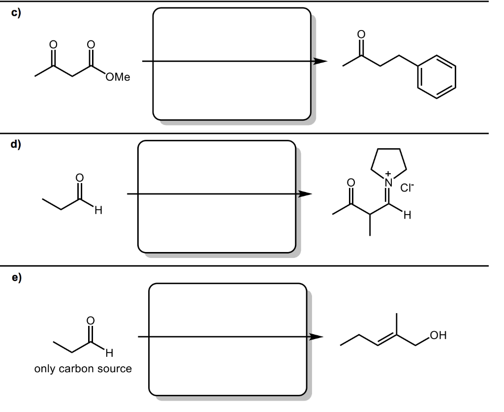 Solved IV) Synthesis – Fill in the missing boxes with the | Chegg.com