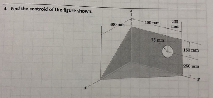 Solved 4. Find the centroid of the figure shown. 2 400 mm | Chegg.com