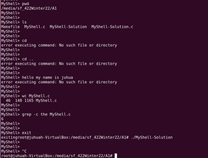 Solved The file MyShell.c is already given to you. The file | Chegg.com